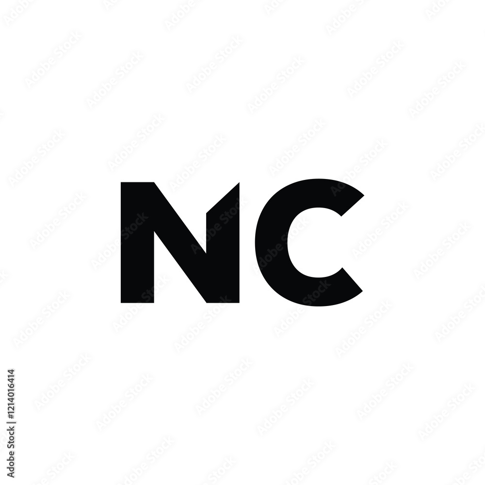 NC monogram logo design letter text name symbol monochrome logotype ...