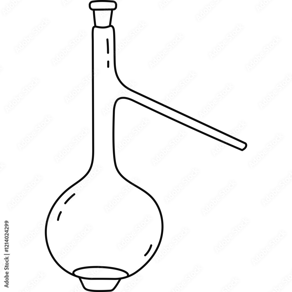 Cute doodle laboratory beaker with spout and cork for chemical ...