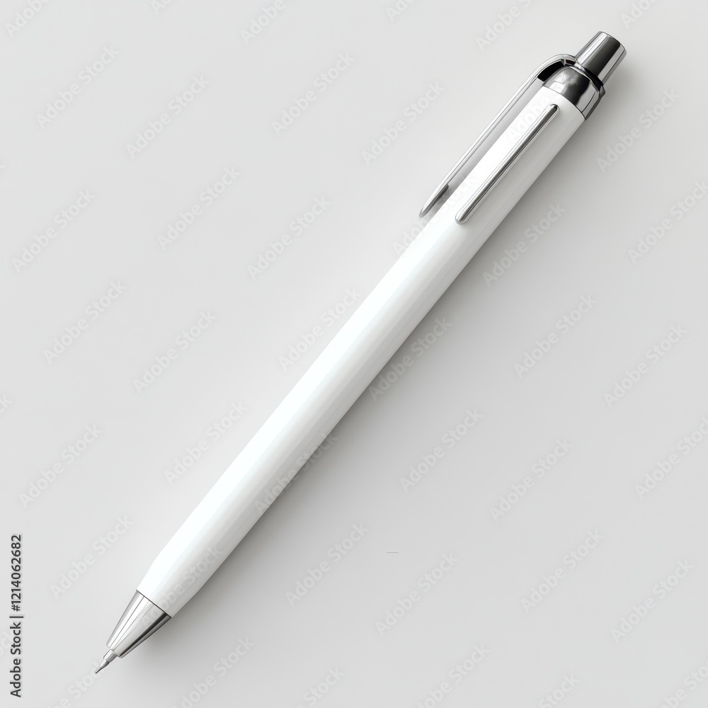 Realistic white blank pen mockup, isolated on transparent background ...