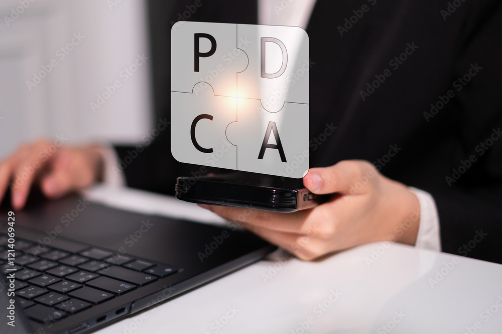 PDCA Plan do check act cycle diagram flow model process management ...