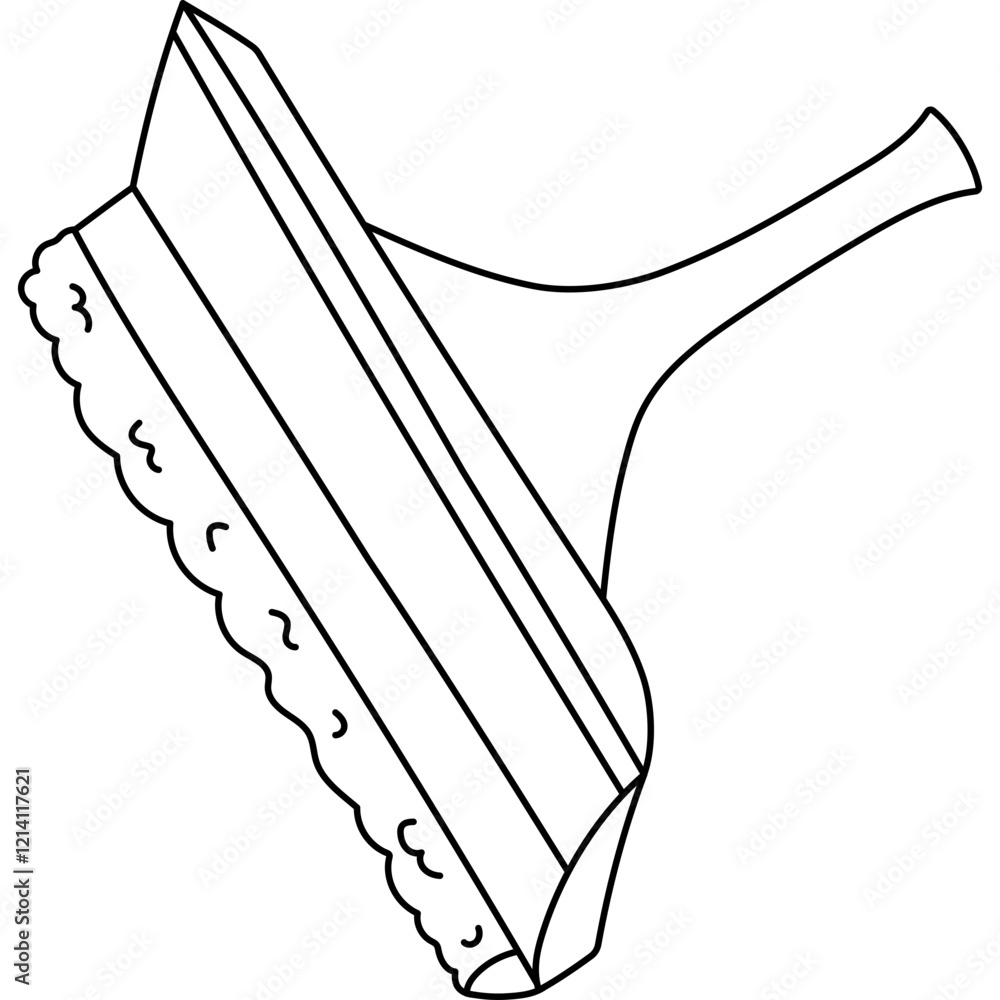 Cute scribble squeegee mop to wash window, mirror, ceiling, walls. Hand ...