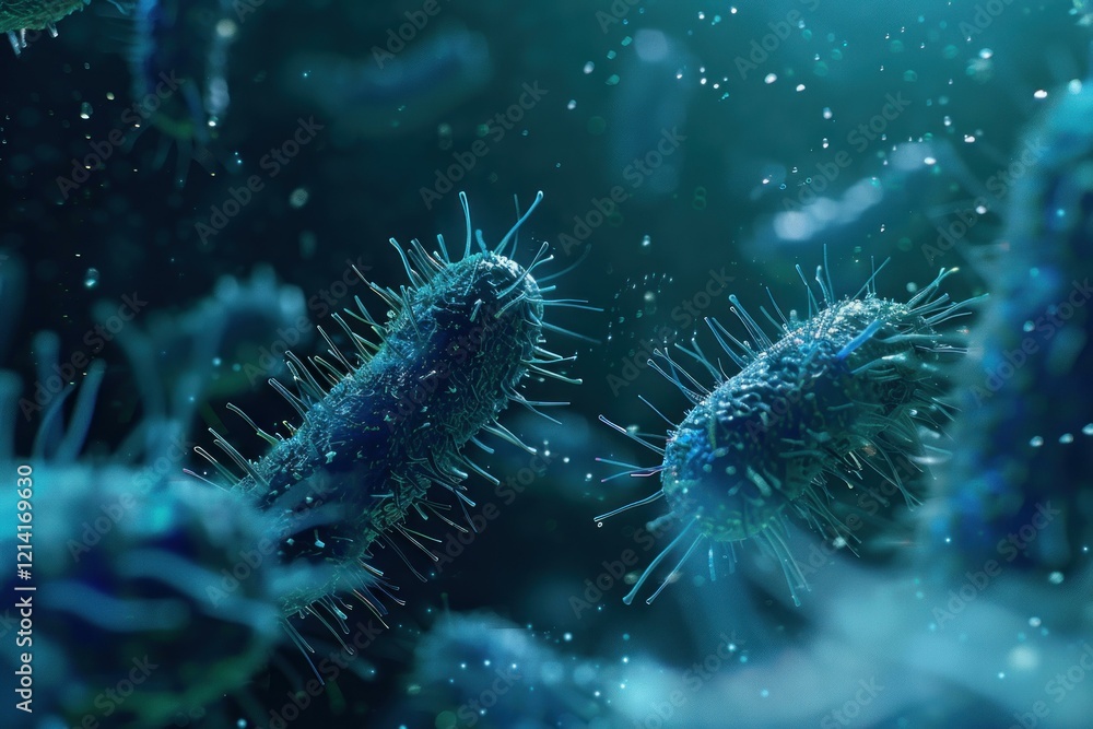 Microscopic view of bacteria cells is multiplying by cell division in ...