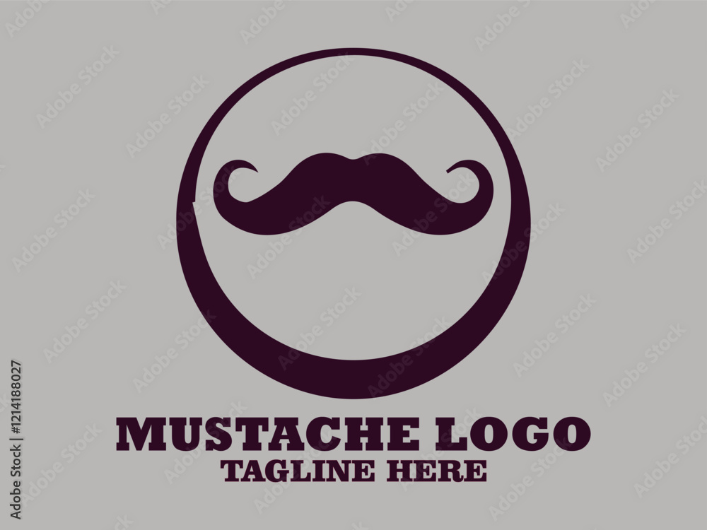 handlebar mustache with timeless retro style classic mustache swirl ...