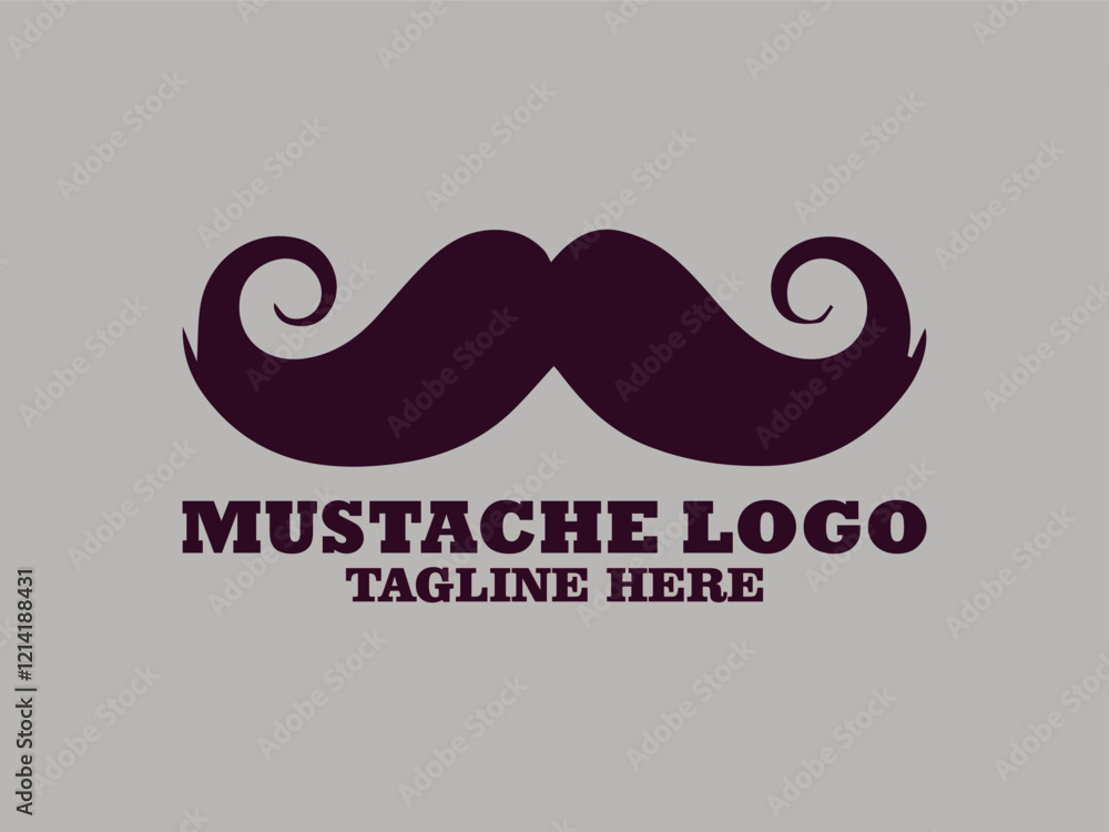 handlebar mustache with timeless retro style classic mustache swirl ...