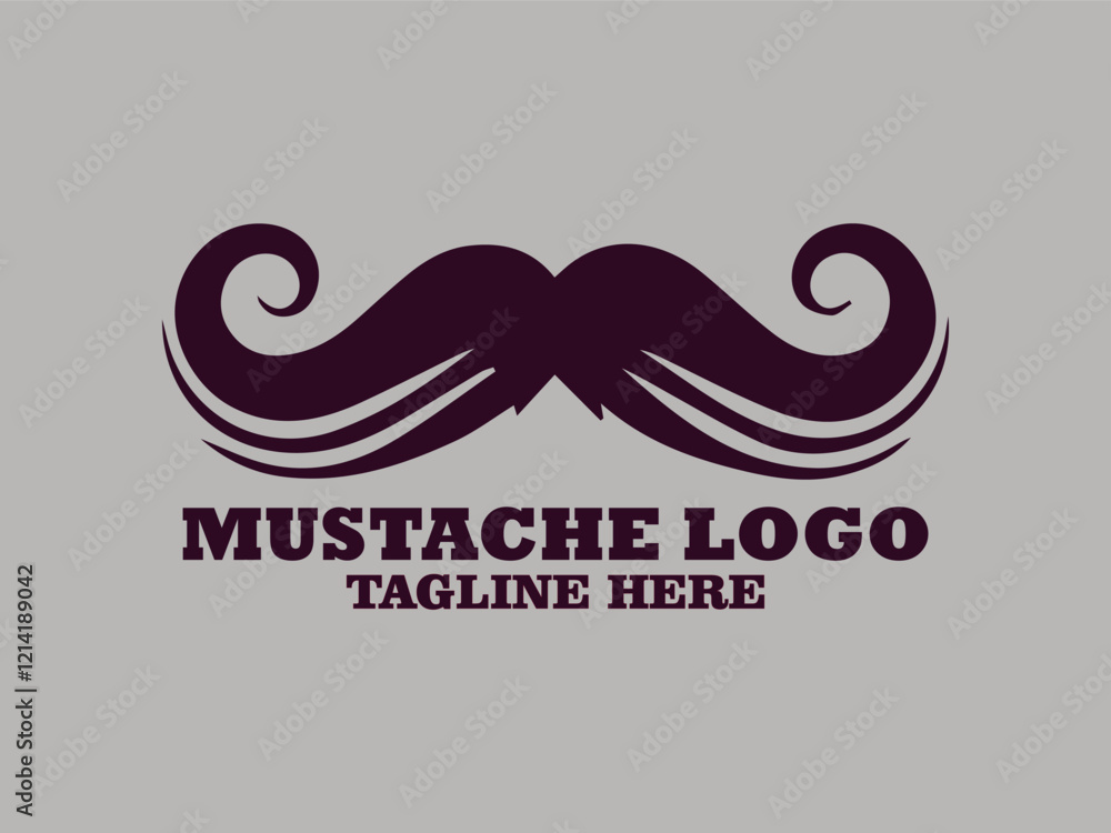 handlebar mustache with timeless retro style classic mustache swirl ...