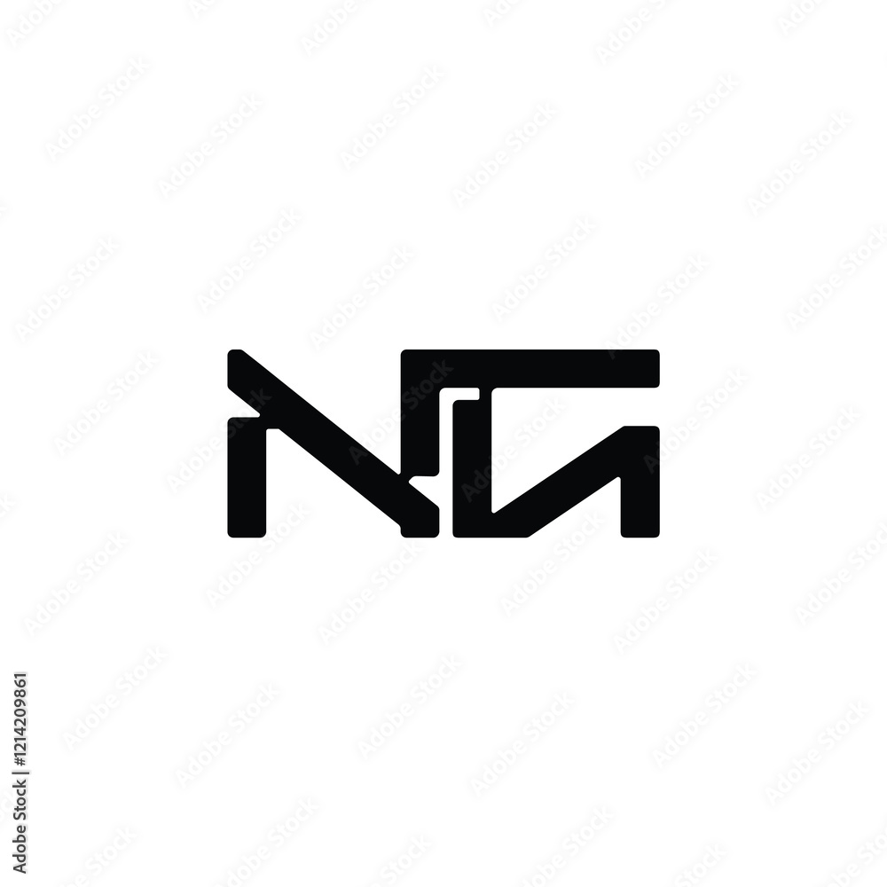 NG monogram logo design letter text name symbol monochrome logotype ...