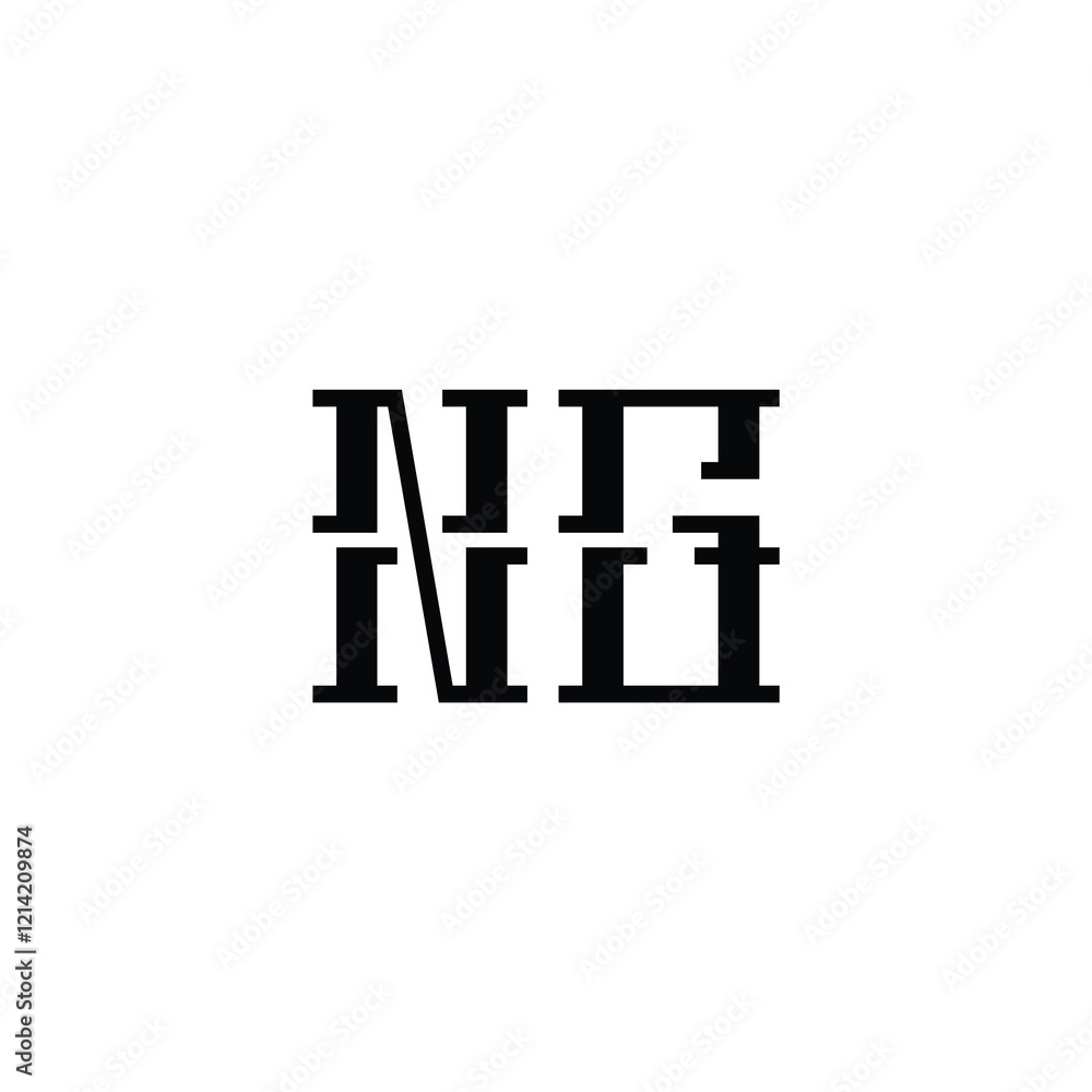 NG monogram logo design letter text name symbol monochrome logotype ...