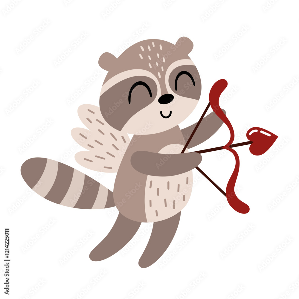 Valentine animal clipart. Cute raccoon clipart. Valentines day clipart ...