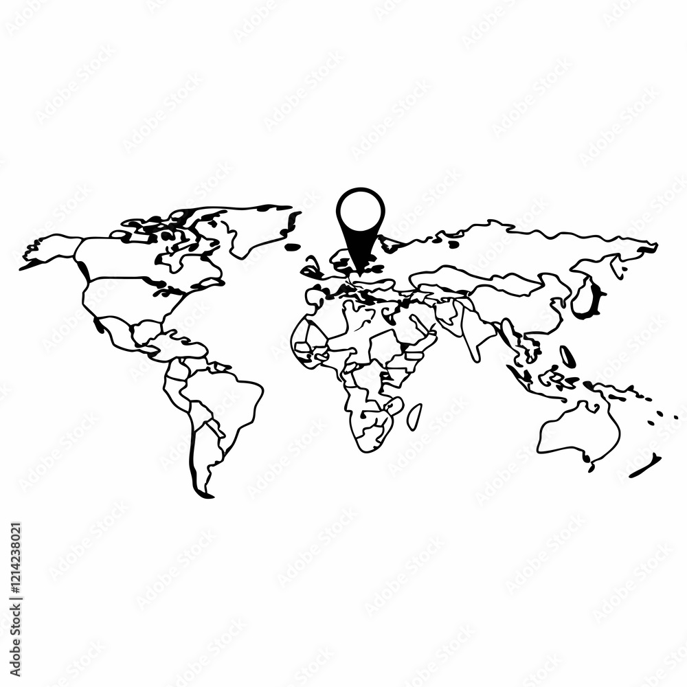 Croatia location on the world map for infographics. All world countries ...