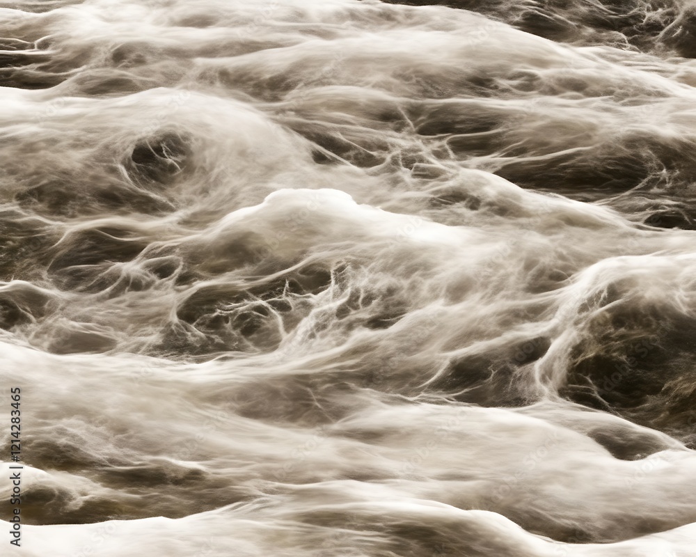 Abstract sepia-toned image of swirling, flowing textures resembling ...
