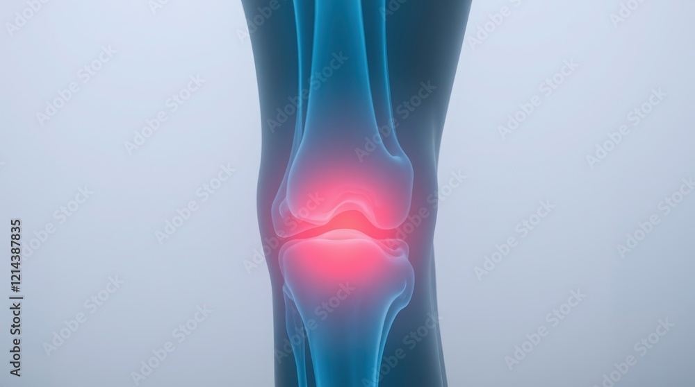 Ilustración de Stock medical illustration, human knee joint, x-ray view ...
