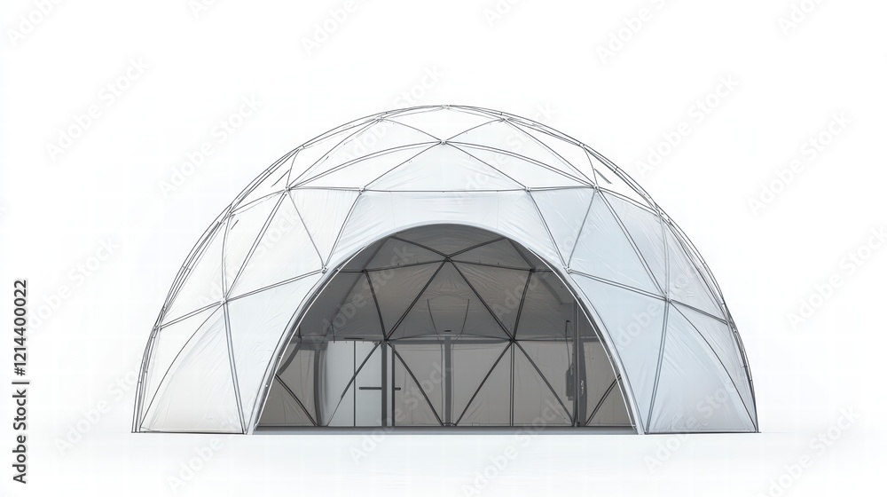 Geodesic Dome Structure A Futuristic And Modern Geodesic Dome Structure Stands Against A