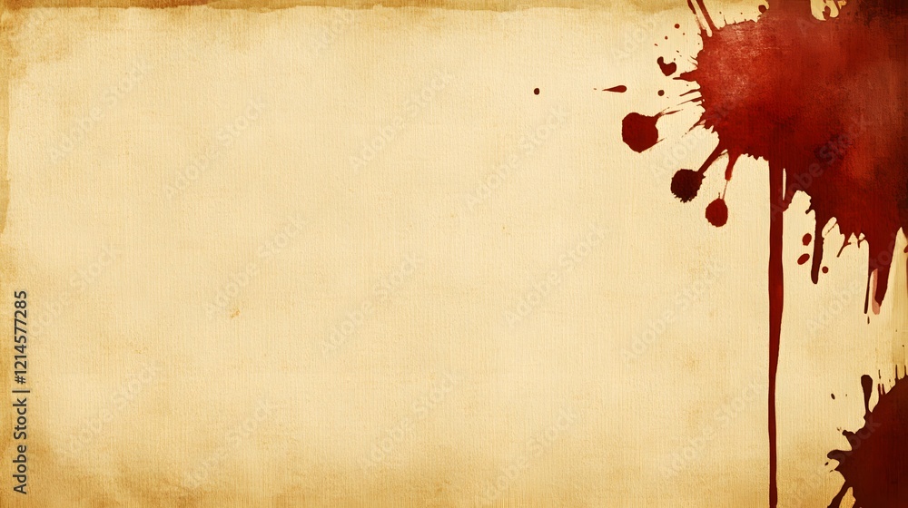Blood Splatter on Antique Paper Background Texture Stock Illustration ...