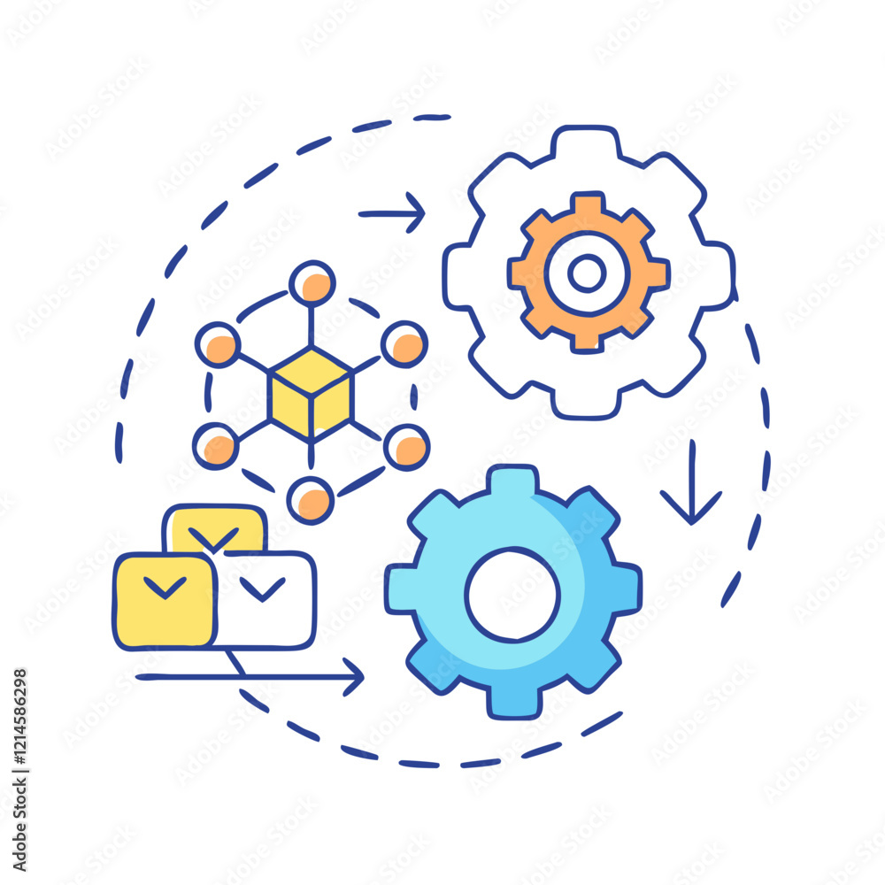 microservices icon, microservices vector illustration-simple ...