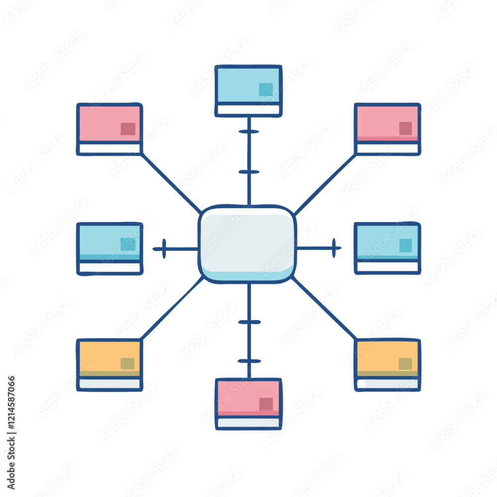 network topology icon, network topology vector illustration-simple ...