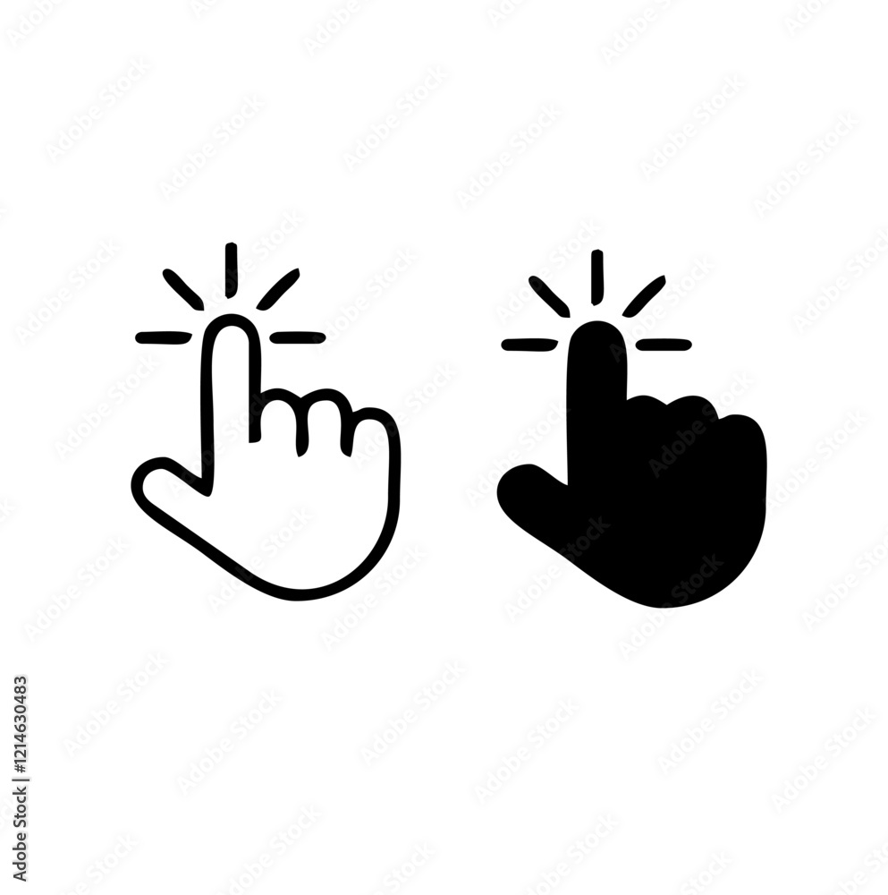 Computer mouse click cursor. Load symbol. Pointer cursor and loading icon. Cursors icons click ...