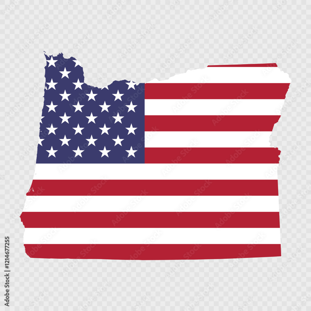 Oregon state map with American national flag. Stock Vector | Adobe Stock