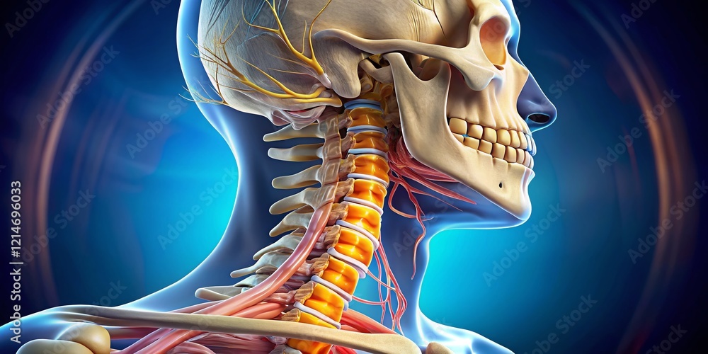 Cervical Spine C7 Disc Anatomy: Detailed Medical Illustration Portrait ...