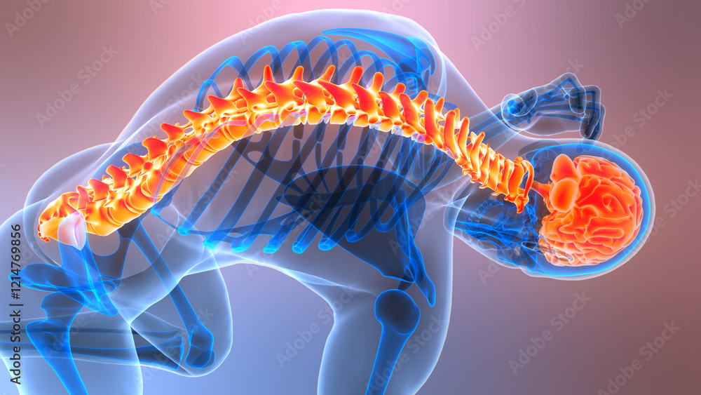 Central Organs of Human Nervous System Brain Anatomy Stock Illustration ...