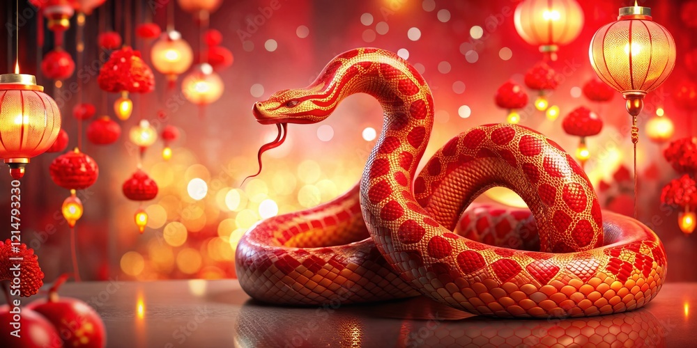 Chinese New Year 2025: Red Snake Double Exposure, Geometric Lunar New ...