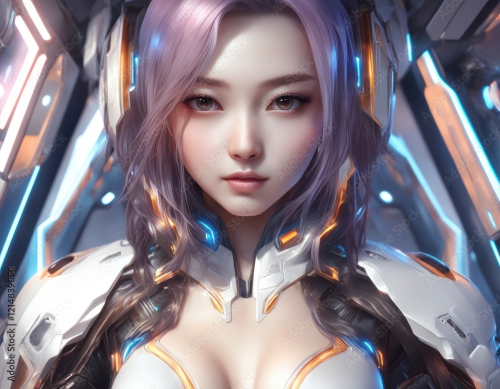 Cartoon Girl Asian Portrait Cute Eye And Sexy Model 3d With