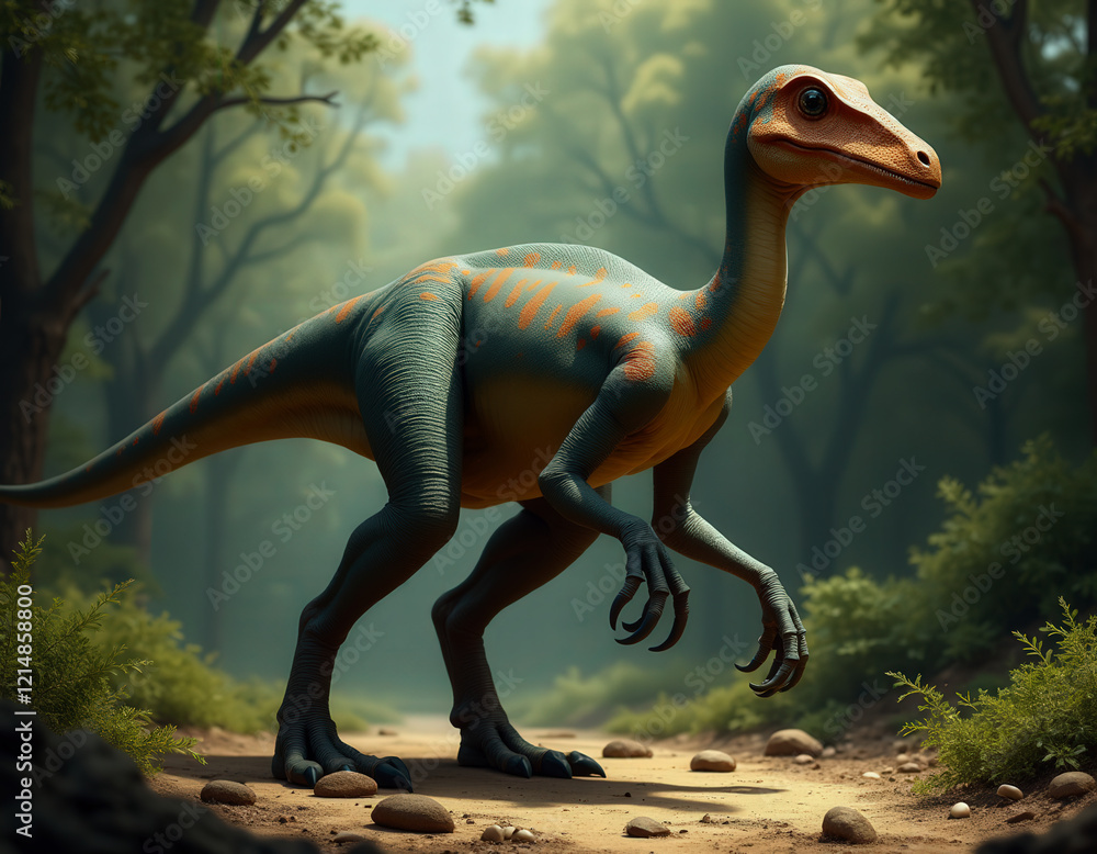 Stock-Illustration „Deinocheirus was a strange, large ornithomimosaur ...