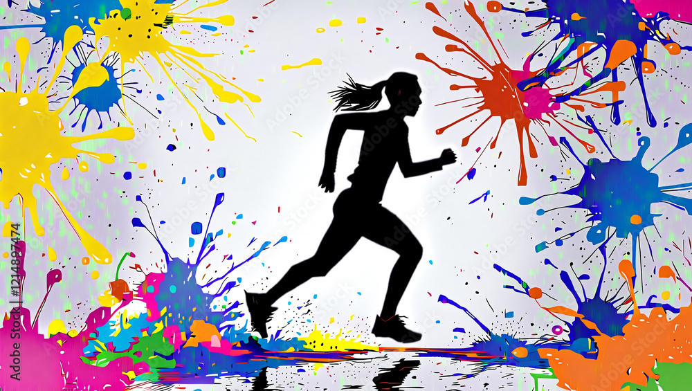 colorful background for boston marathon, national sports day with ...