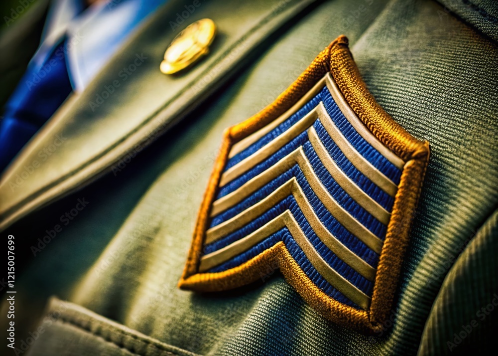 High-Resolution Image: Sergeant's Rank Insignia on Military Uniform ...