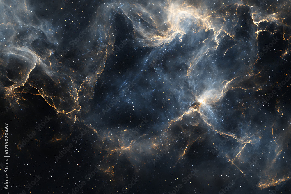 Abstract night sky with stars and nebulae, a starry background. Dark ...