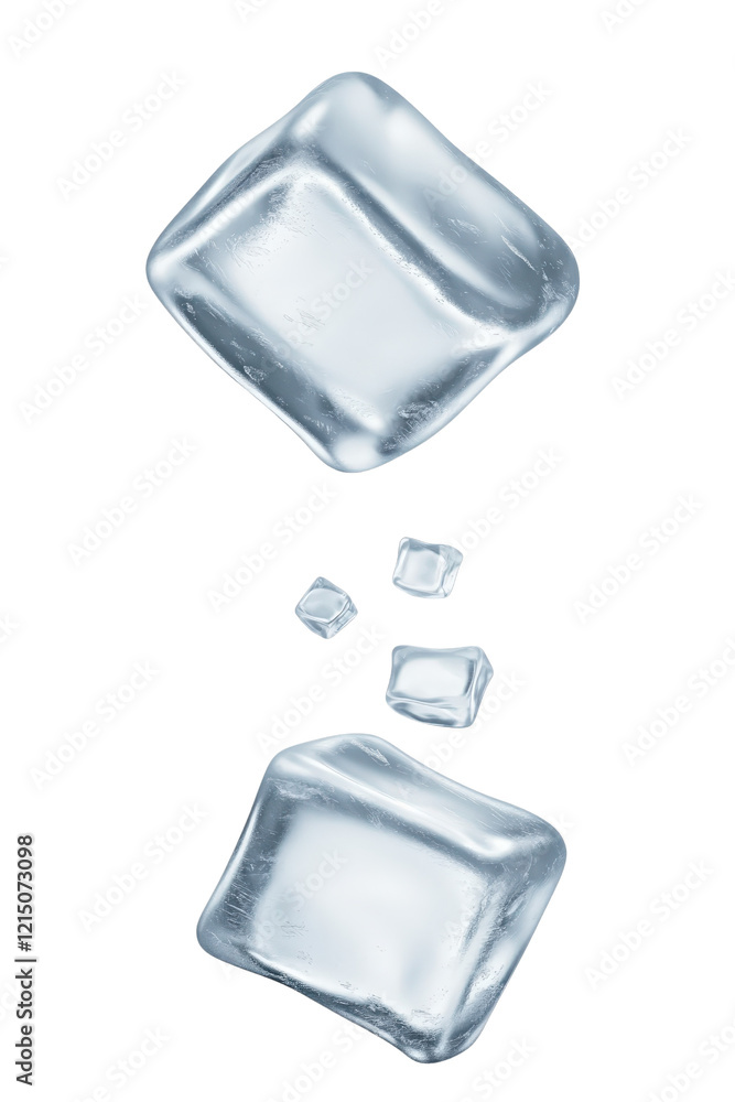Ice cubes transparent png with clear edges for graphic design and ...