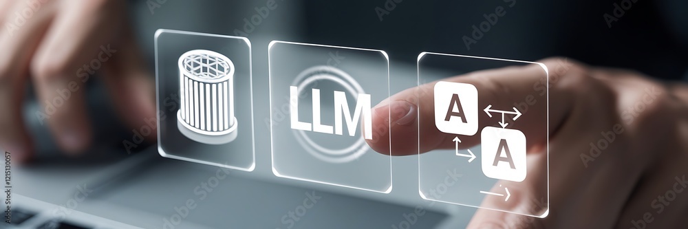 LLM and Generative AI Concept – Large Language Model Icons with Big ...