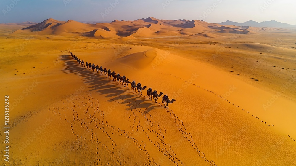 Foto de Stock Camel Caravan Camelus dromedarius phylum Chordata class ...