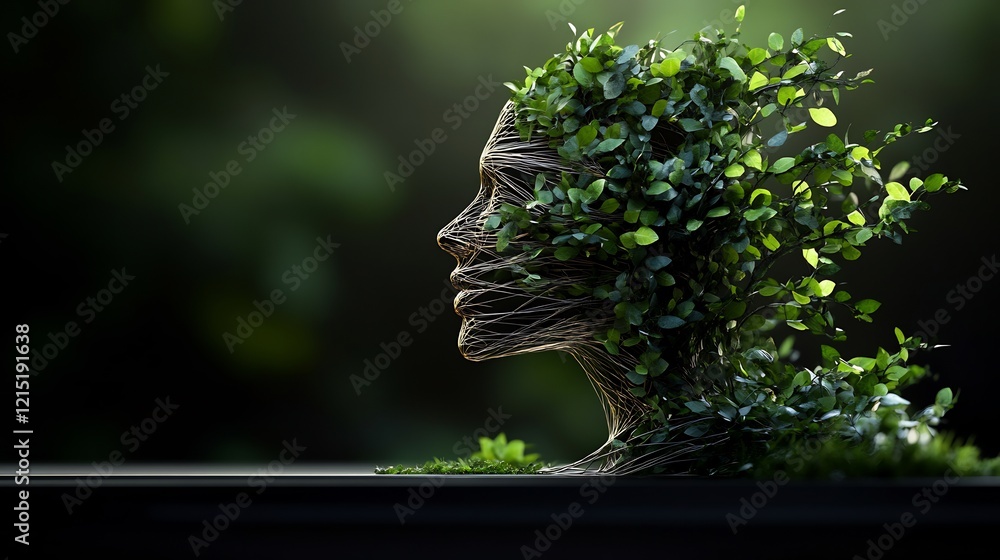 Nature's Embrace: A Digital Artwork Depicting the Intertwining of ...