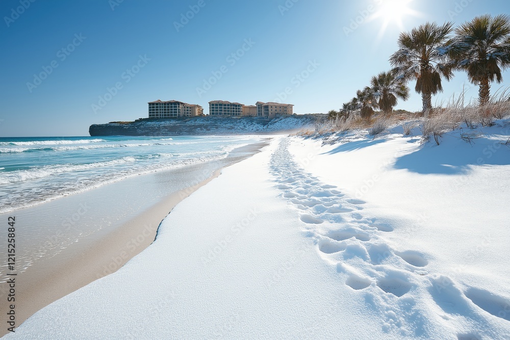 Snow covers Florida's beaches, creating a striking contrast of winter ...
