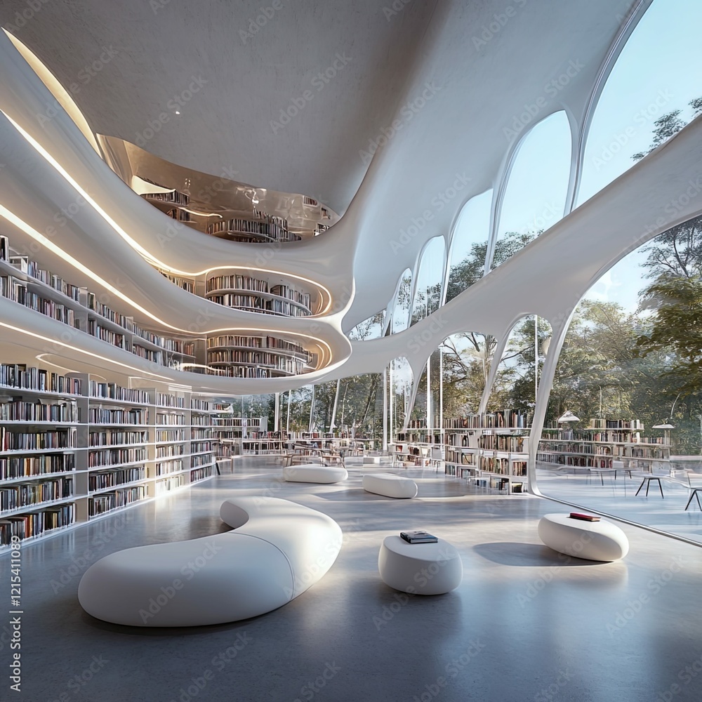 library located at a five-star eco-luxury modern art international ...