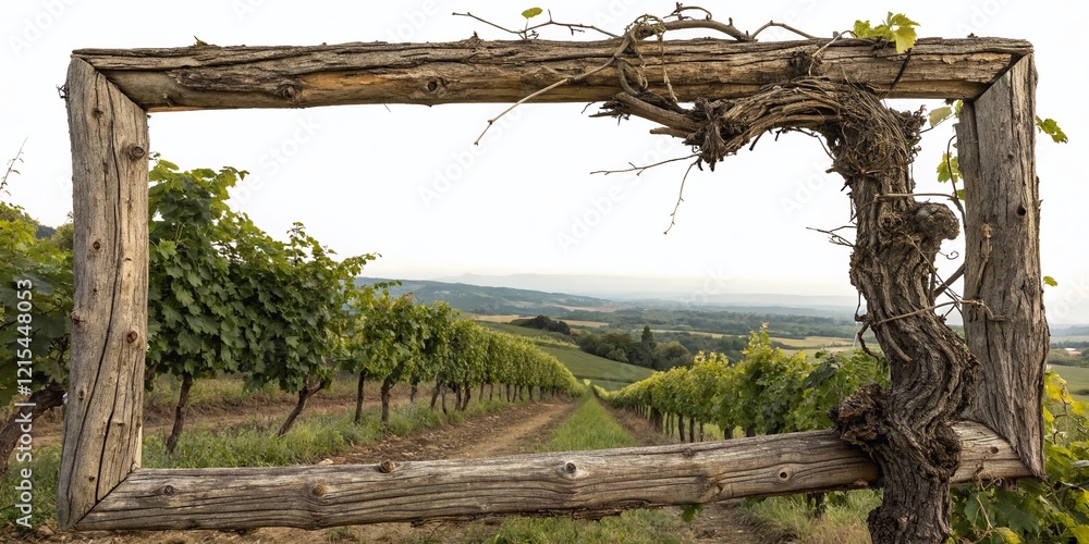 Rustic Vine Frame on Isolated Background: Vintage Nature Border for ...