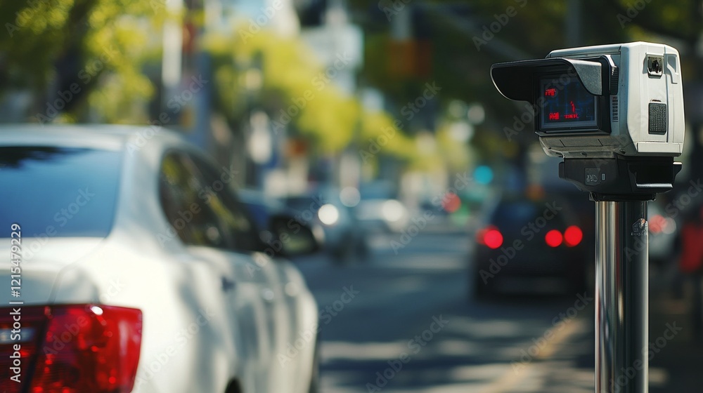 ANPR technology isometric landing page. Automatic number plates ...