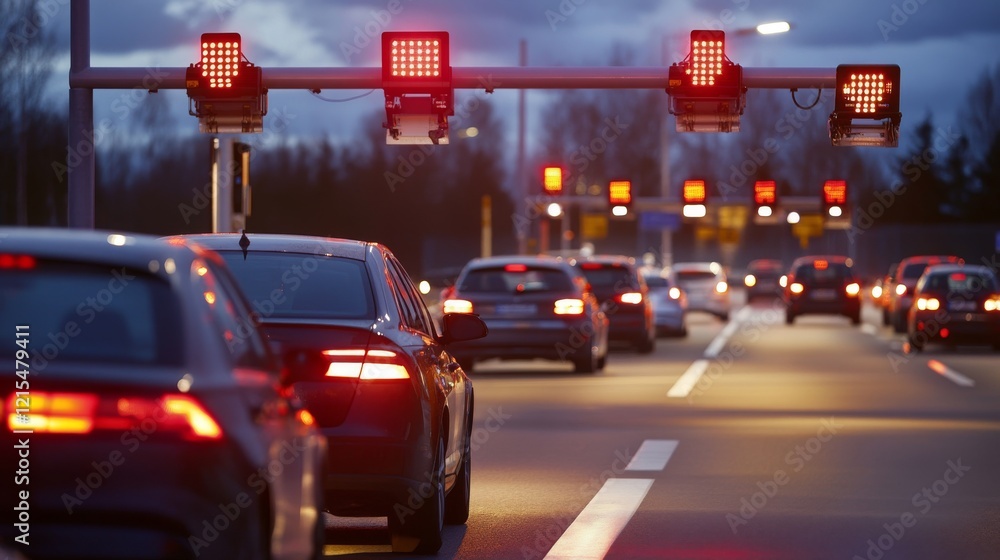 ANPR technology isometric landing page. Automatic number plates ...