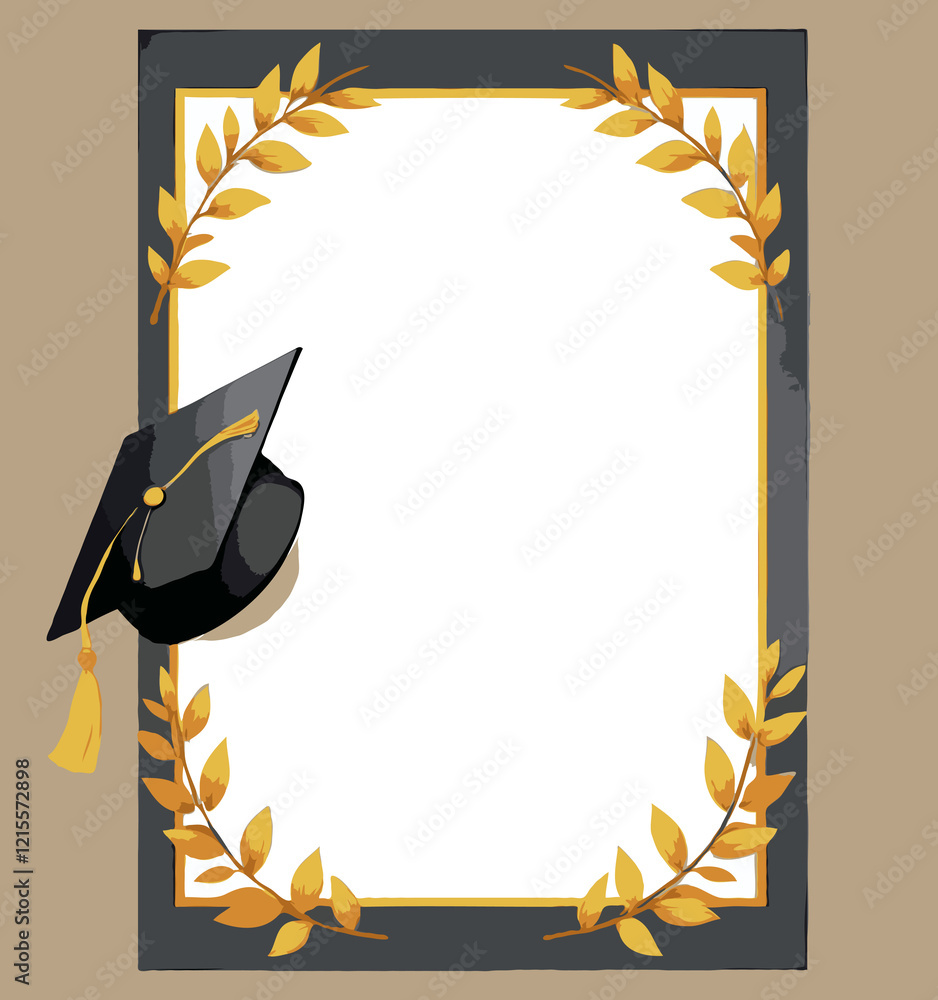 Ilustrace graduation flyer, cap and diploma, invitation, graduation ...