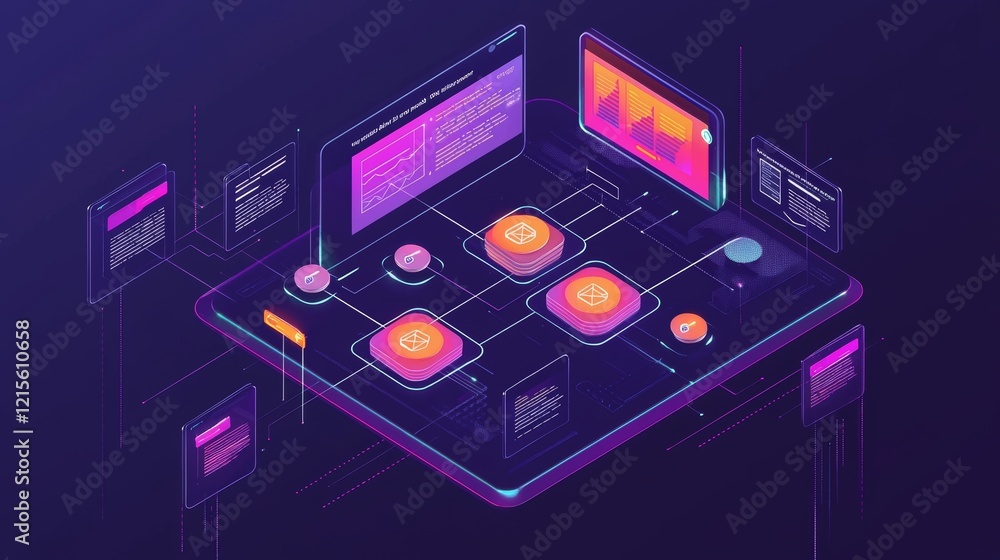 Workflow diagram of the ISO accreditation process on a futuristic ...