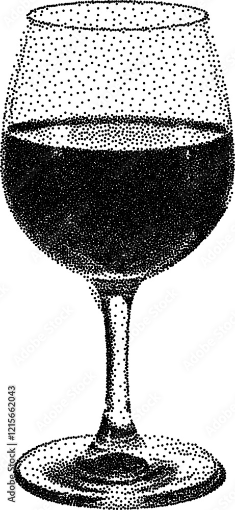 Wine vintage y2k stipple art, glass halftone stipple brutalist retro ...