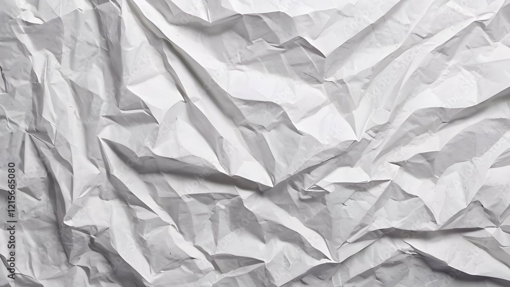 Abstract white paper texture with visible folds, creases, and glued ...