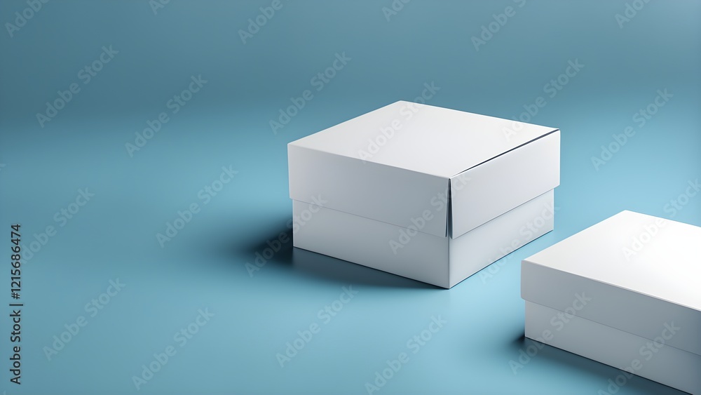 Two blank white square boxes on a light blue background, perfect for ...