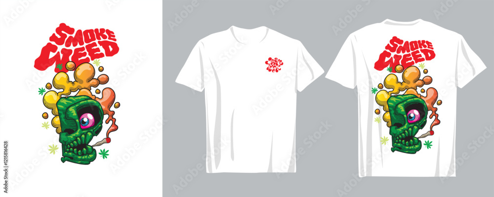 Design T Shirt weeds modern street art graffiti urban theme smoking ...