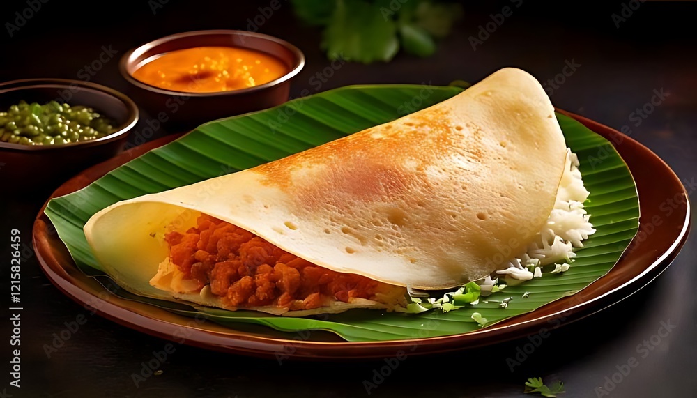 Dosa, a thin South Indian crepe, is made from fermented rice and ...