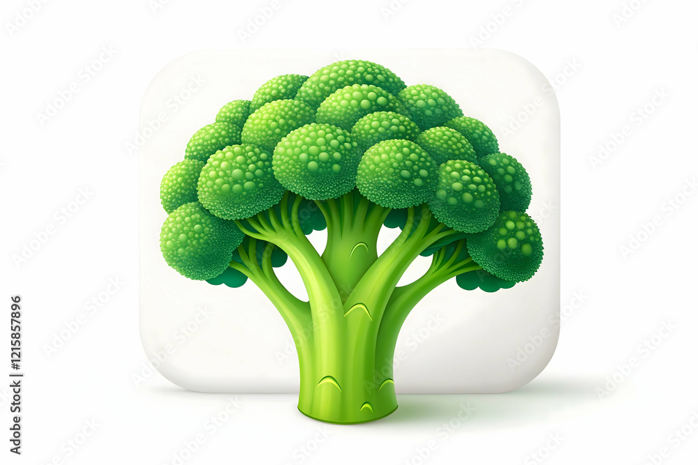 3d broccoli icon render isolated on white background. suitable for ui ux design. Broccoli ...