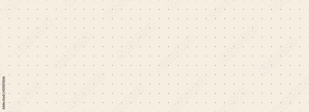 Beige journal planer page with dotted square grid. Simple square graph paper texture. Retro ...