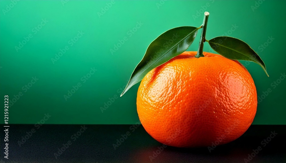 tangerine with leave on Abstract minimalist gradient background, black ...