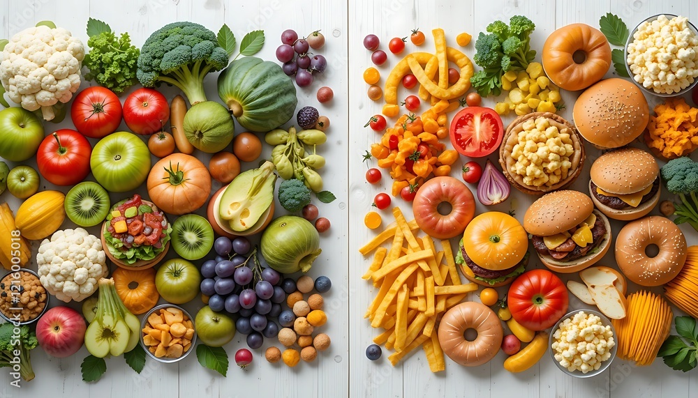 Healthy vs. Unhealthy Food Comparison: A Vibrant Visual Guide to ...