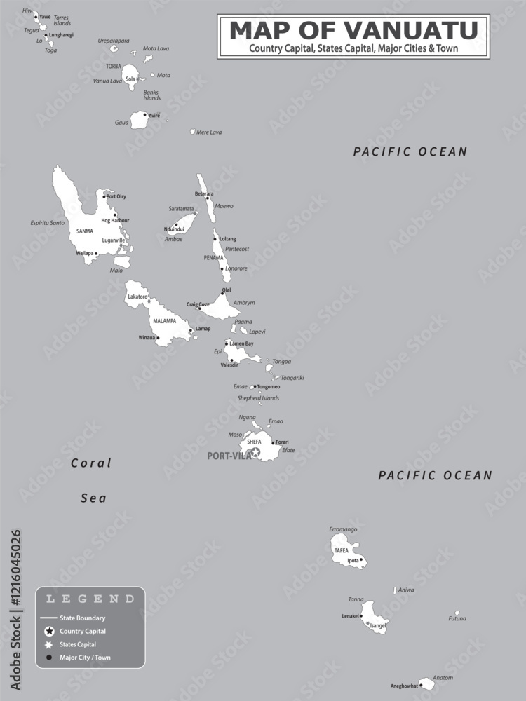 Australian Countries Geography Political map. Political map of country ...